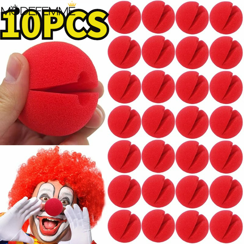 2/5/10PCS Red Ball Foam Clown Nose - Festival Make Up - Halloween Party ...