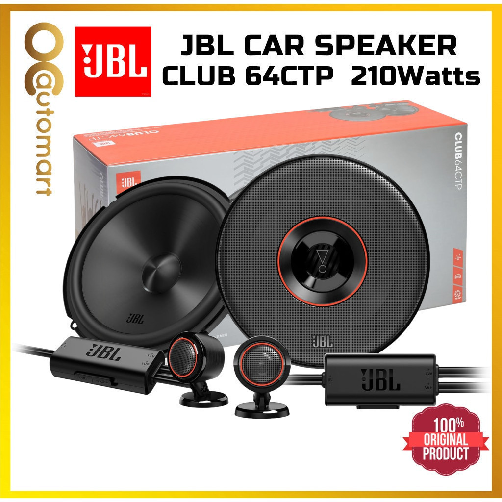 JBL 6.5" Club Series 2 Way Component Speaker With Tweeter Stand Component Set Spk CLUB-64CTP ...