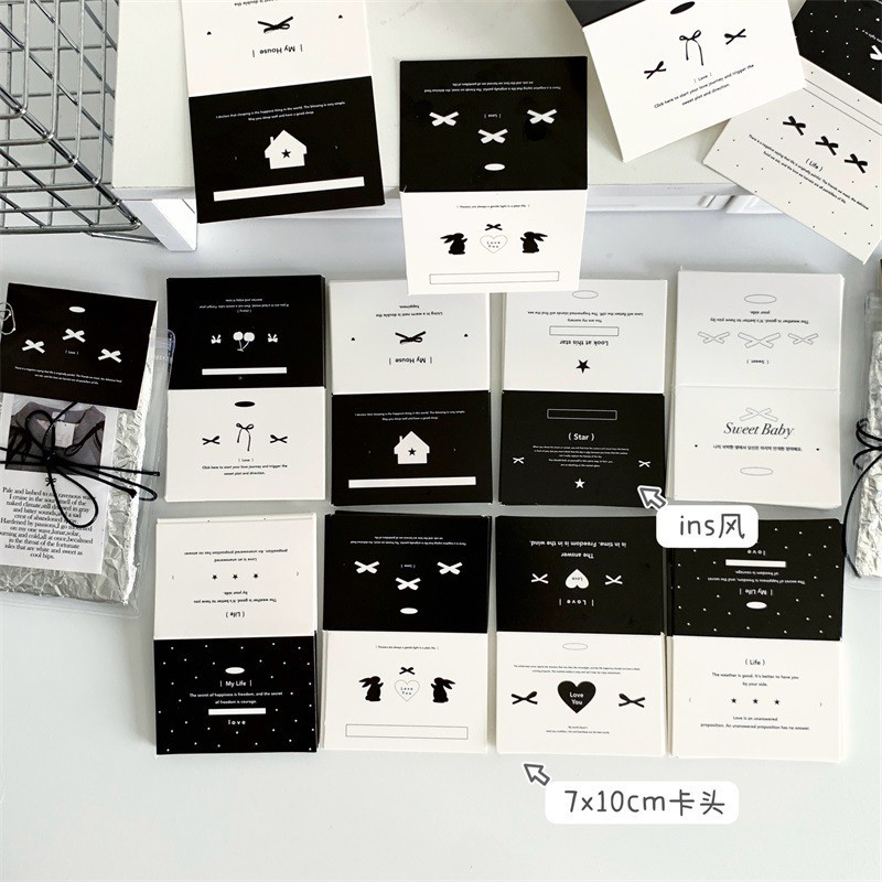 ins style black and white ballet style simple style card head 7C M ...