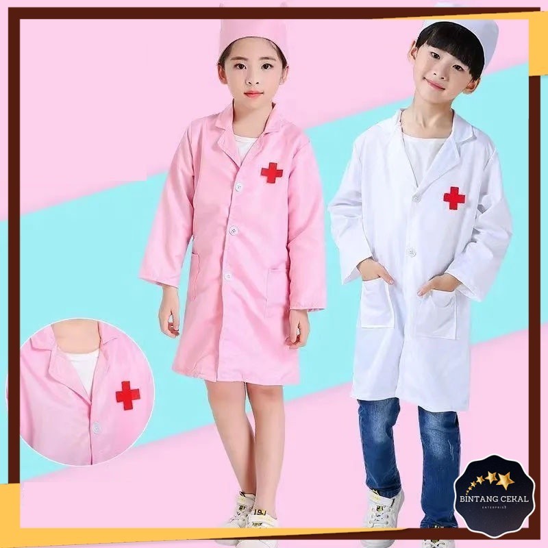 BC Doctor Costume Set Cap Role Play Nurse Uniform Hospital Pretend Kids ...
