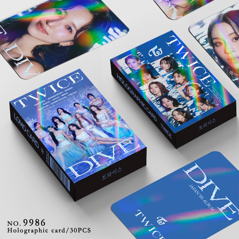 30Pcs TWICE DIVE Album Laser Hologram Lomo Cards With You-th ...