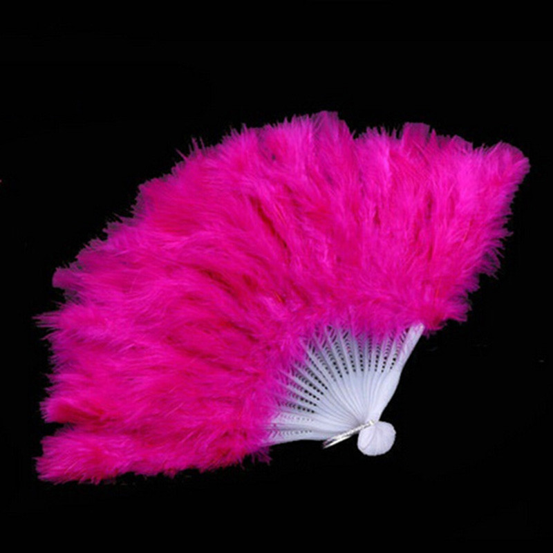 Vintage Feather Folding Fan Flapper Dance Handheld Feather Fan For Home ...