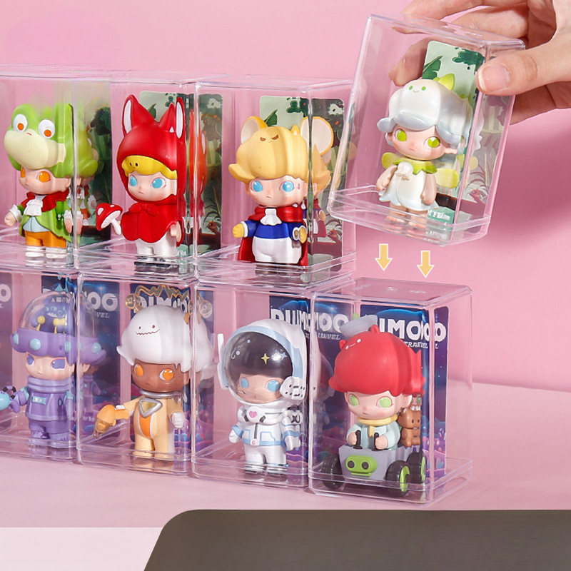 Transparent Acrylic Doll Display Stand Desktop Labubu Storage Box 12cm ...