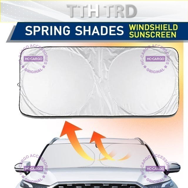 64 X 137cm Car Front Window Wind Screen Cover Sun Visor Spring Shade ...