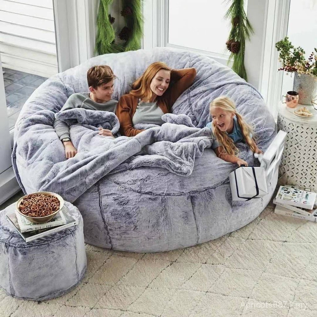 Home Sponge Bed Sofa Bed Bean Bag Chair Cover Slipcover Double Bedroom ...