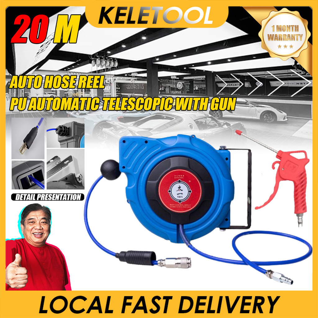 20M Compressor angin hose reel Retractable Auto Rewind air hose paip ...