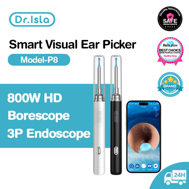 Dr.isla P8 Ear Wax Removal Ear Cleaner with Camera Wireless Intelligent ...