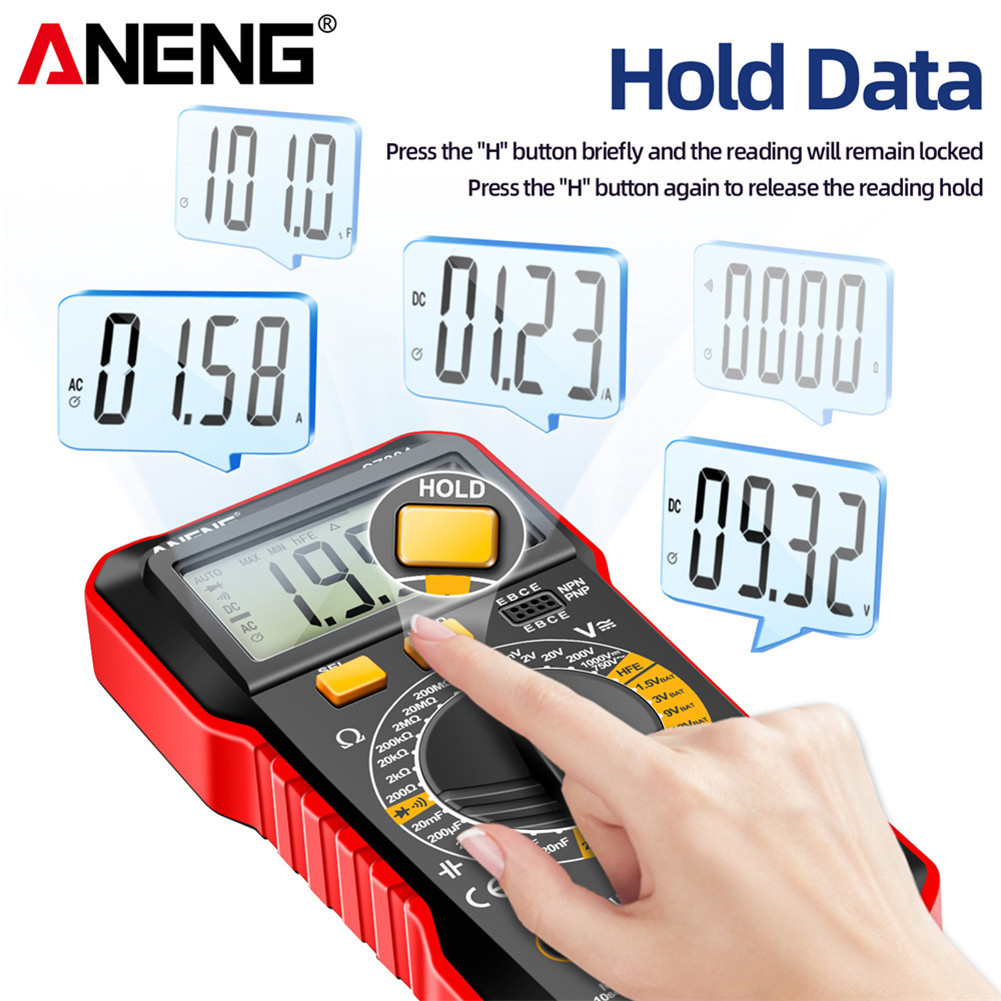 KKD Digital Multimeter Auto-Ranging Voltage Resistance Meter ...