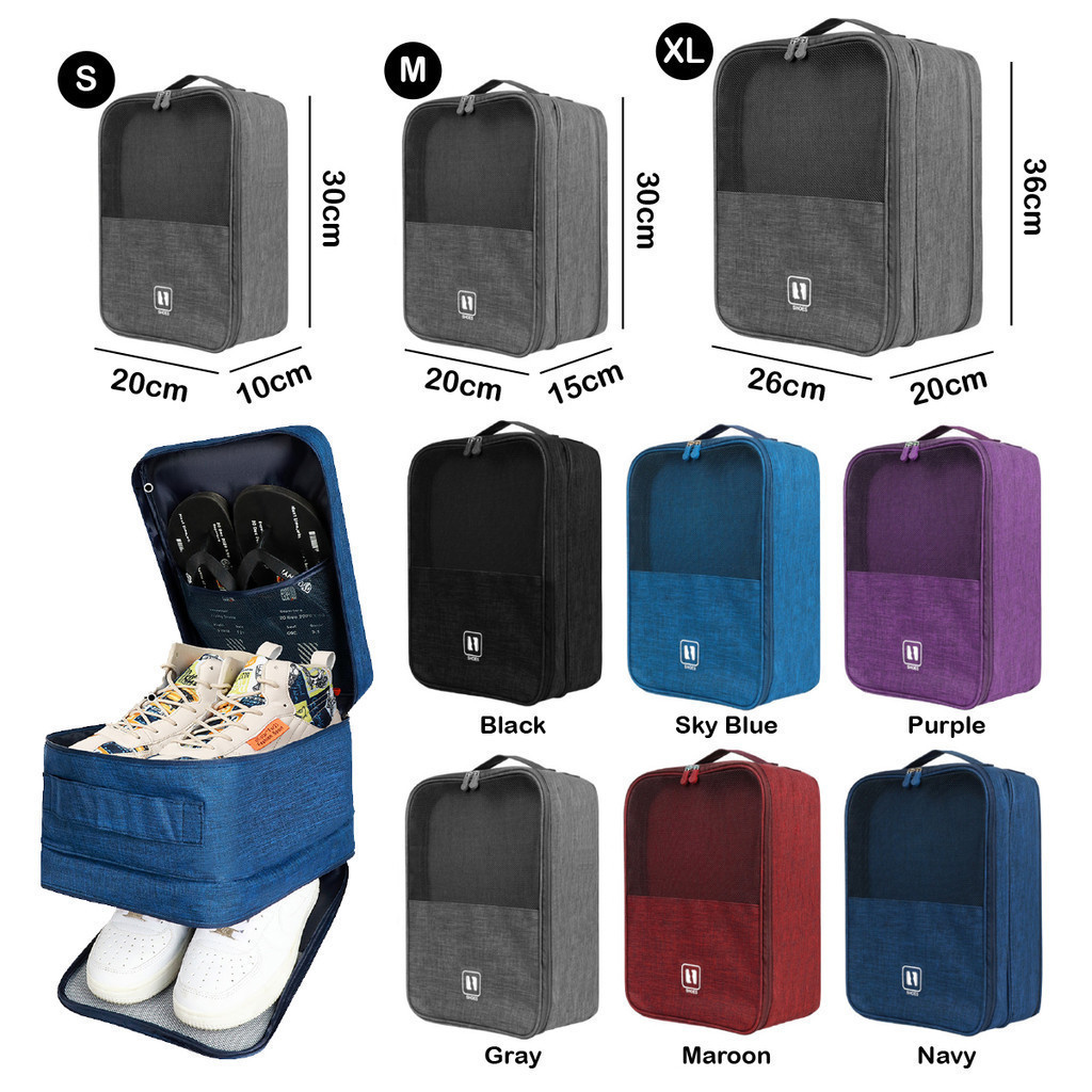 BBD Travel Shoe Storage Bag With Zipper Beg Kasut HM094 | Shopee Malaysia
