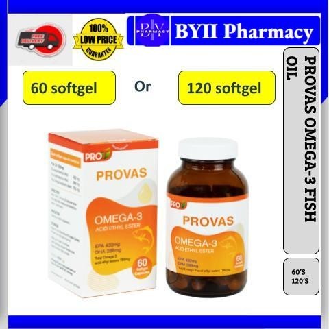 Provas Omega 3 Acid Ethyl Esters 1200mg 60s /120's (High Strength Fish ...