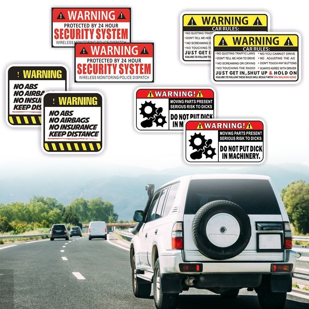 Multicolor Warning Signs Stickers Waterproof Anti Theft Safety Alarm ...