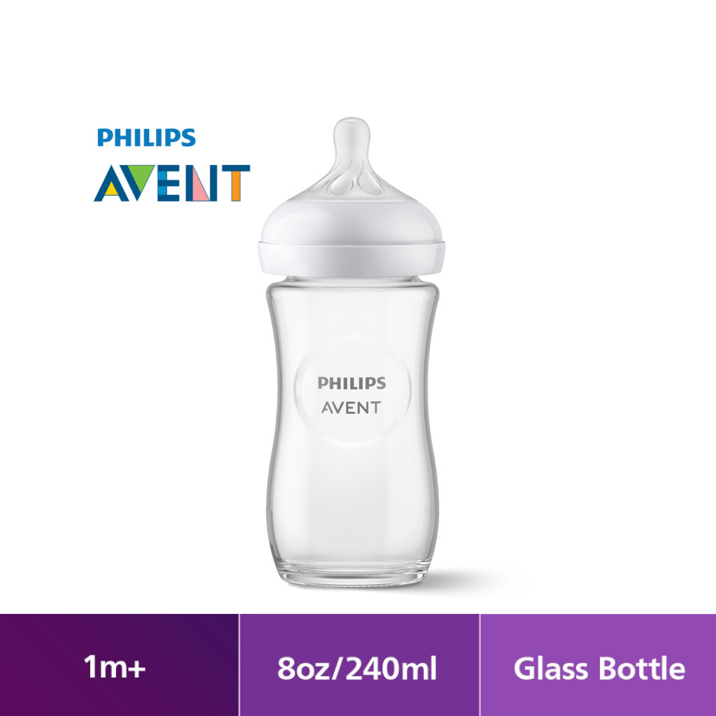 Philips Avent Natural Response Glass Baby Bottle 1m+ (8oz/240ml) | Shopee Malaysia