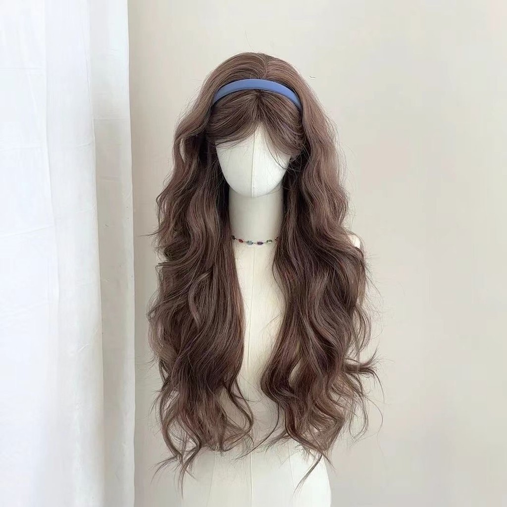 [Taurus] W161 High-Layer Linen Color Big Wave Long Curly Hair Full Wig ...