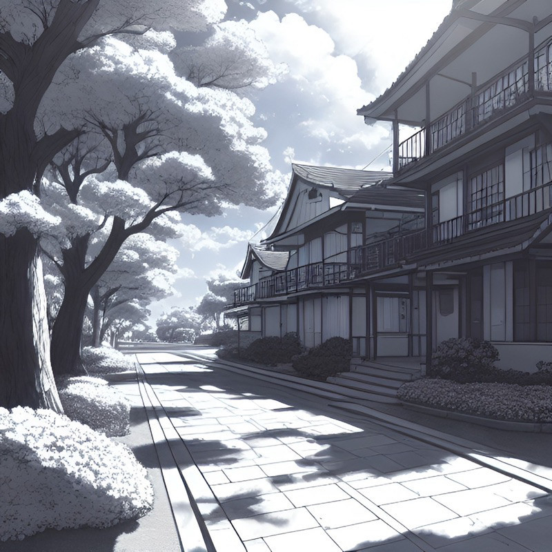 Landscapes (Japanese Anime Manga Style) Set of 40 A4 A5 Coloring Pages ...
