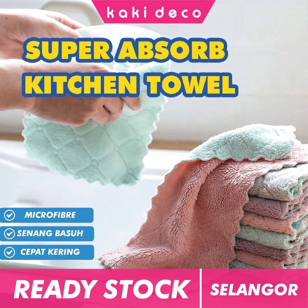KakiDeco Kain Lap Meja Microfiber Household Kitchen Towel Wipe Table ...