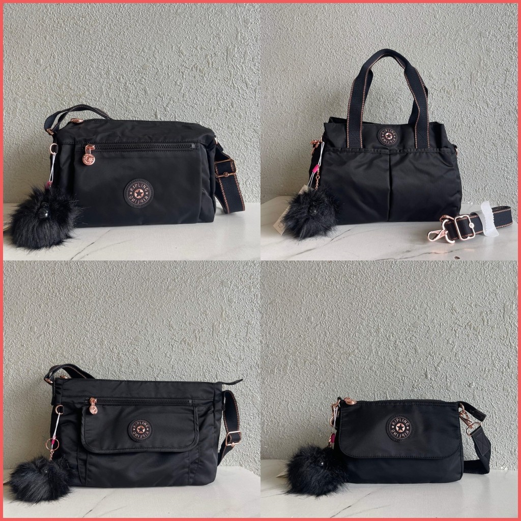 Kipling Women'S Black Rose Crossbody Bag Nylon Canvas Waterproof ...