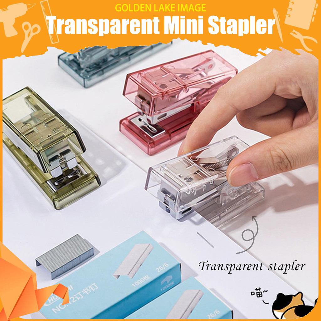 𝐒𝐢𝐦𝐩𝐥𝐢𝐜𝐢𝐭𝐲 Mini Stapler Transparent Multi-functional Stapler Set ...