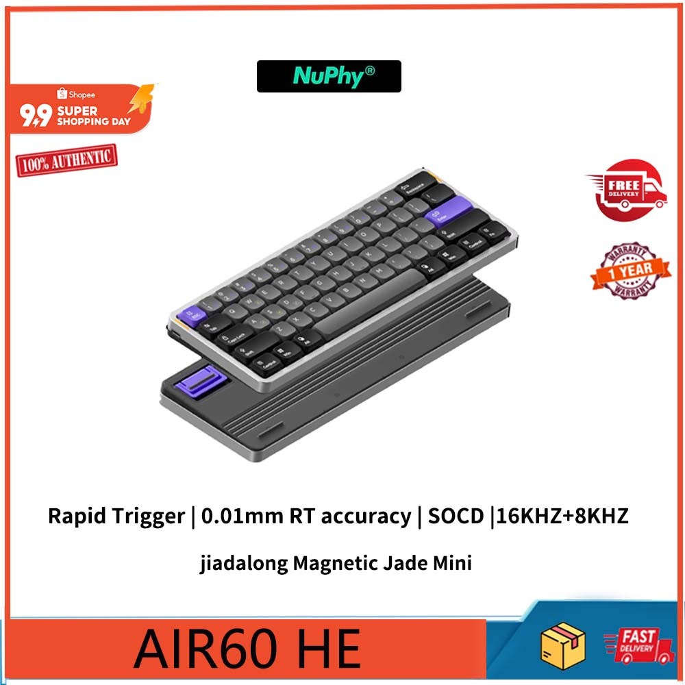 NuPhy Air60 HE gaming low magnetic axis wired aluminum alloy keyboard ...