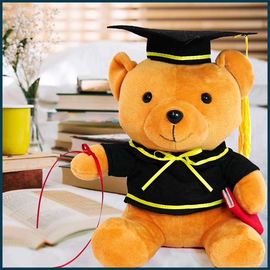Graduation Bear Stuffed Plushie Graduation Doll Cute Brown Bear ...
