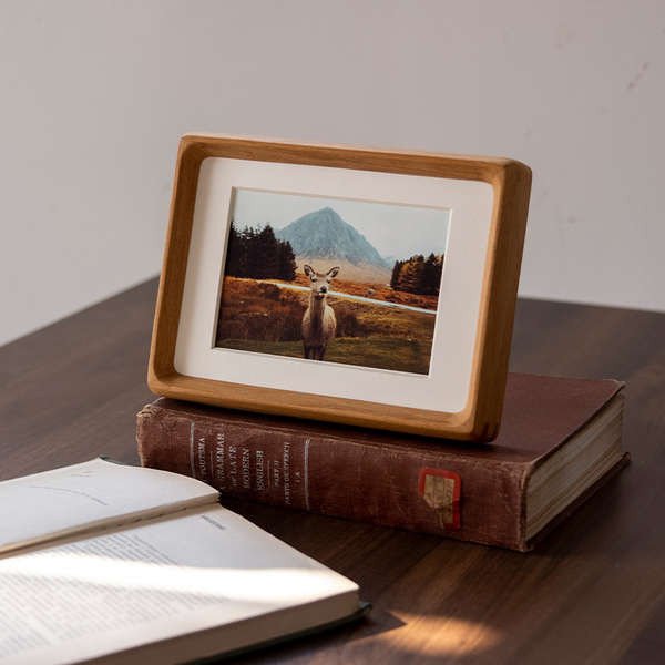 frame gambar a4 Kayu pepejal walnut hitam 10 inci bingkai foto meja rasa mewah 6 inci A4 ...