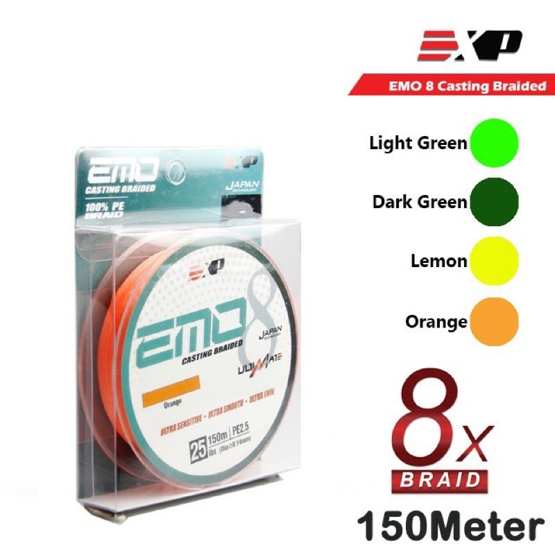 EXP EMO X8 150M BRAIDED PE FISHING LINE 🔥Ready Stock🔥 100% Original🔥 ...