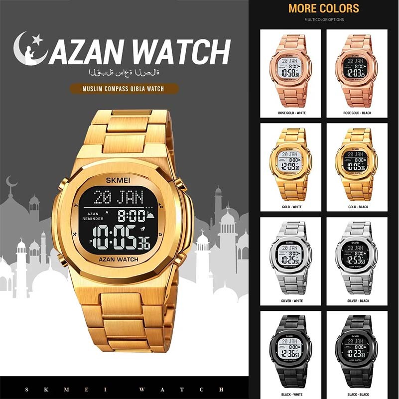 Luxury Digital Men Watches Countdown Clock Reloj Waterproof Hijri ...