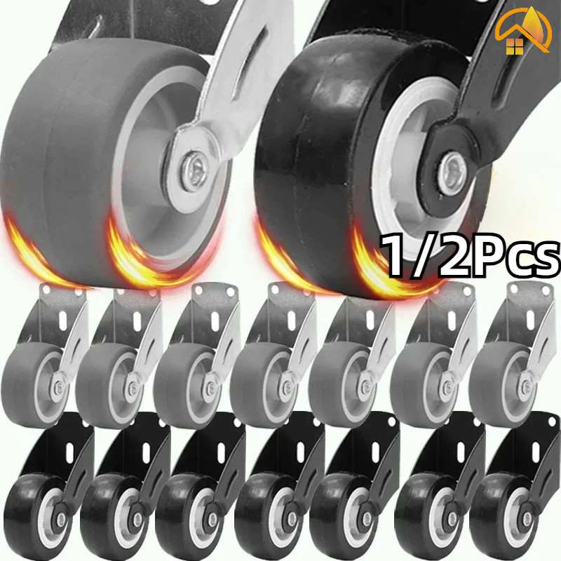 1/2Pcs Universal Rubber Silent Fixed Casters- Home Table Chair Sofa ...