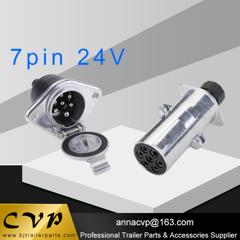 7 Pin 24V Metal Towing Towbar Trailer Truck Plug Socket Set Wiring ...