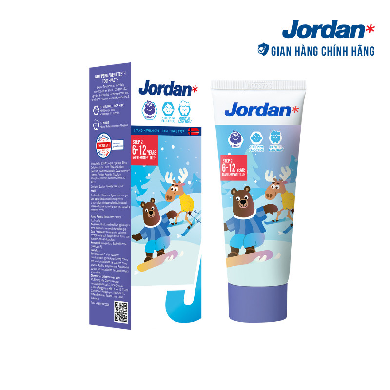 Toothpaste for children 6-12 years old apple grape flavor Jordan Step 2 ...