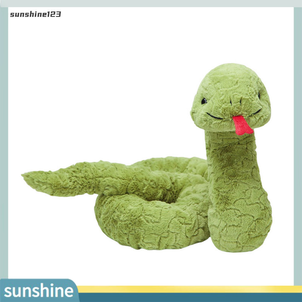 Fluffy Snake Doll Giant Snake Plushie Large Green Snake Plush Toy ...
