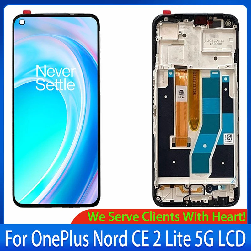 Original For OnePlus Nord CE 2 Lite 5G CPH2381 CPH2409 Display Touch Screen With Frame For 1 ...