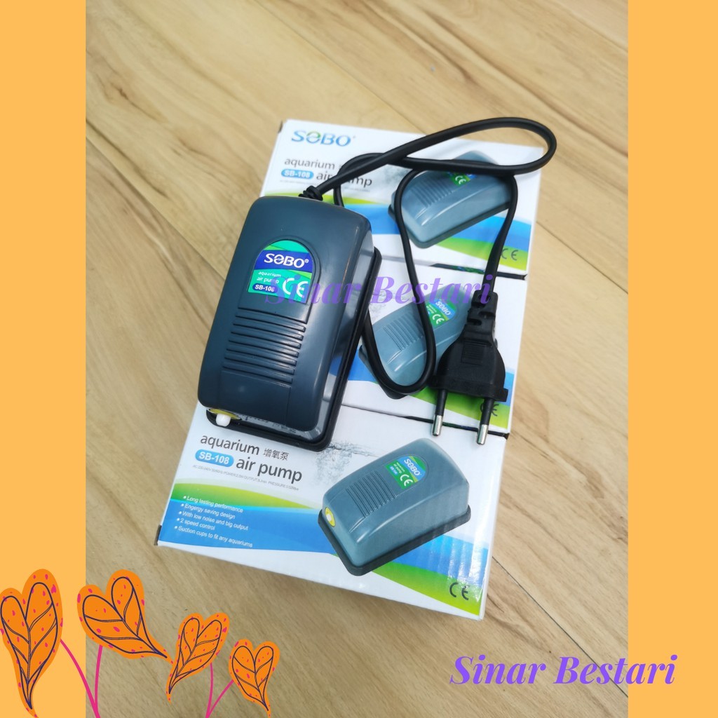Original Sobo SB108 Air Pump Pam Malaysia Socket Fish Aquarium Airpump ...