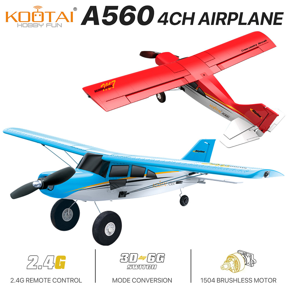 KOOTAI HOBBY FUN A560 RC Airplane 2.4GHZ 4CH 200M RC Distance EPP 1504 ...