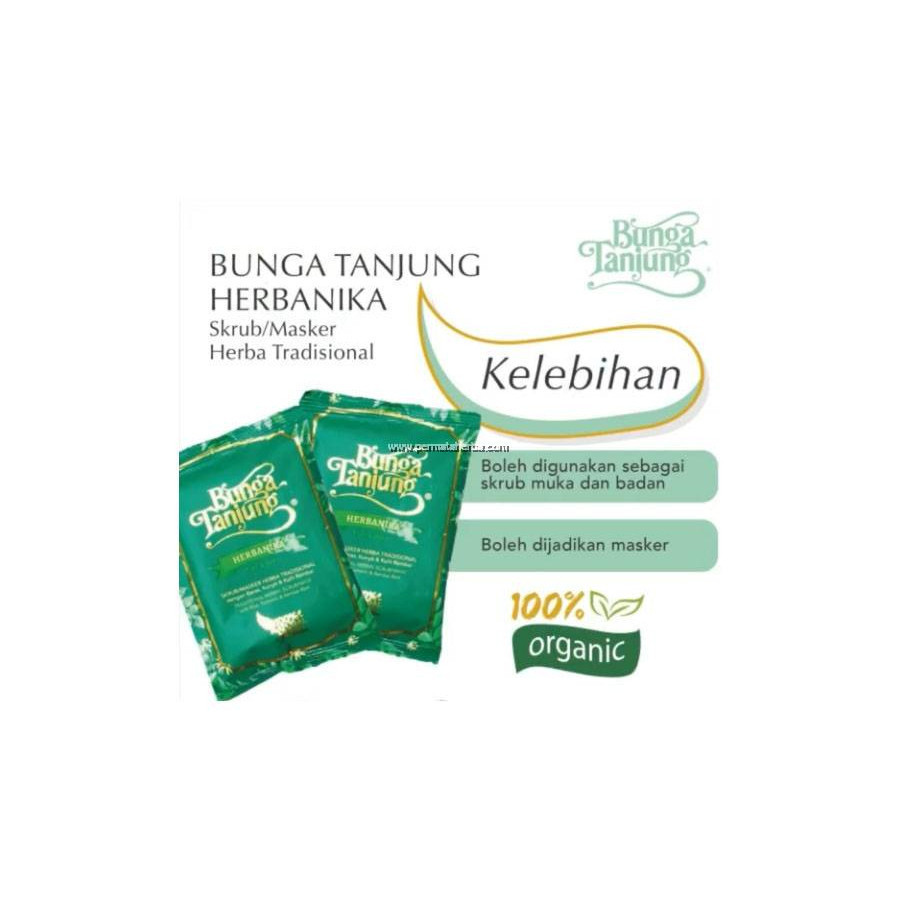BUNGA TANJUNG 💯 ORIGINAL SKRUB HERBANIKA FACE & BODY ( LULUR ) 50g ...