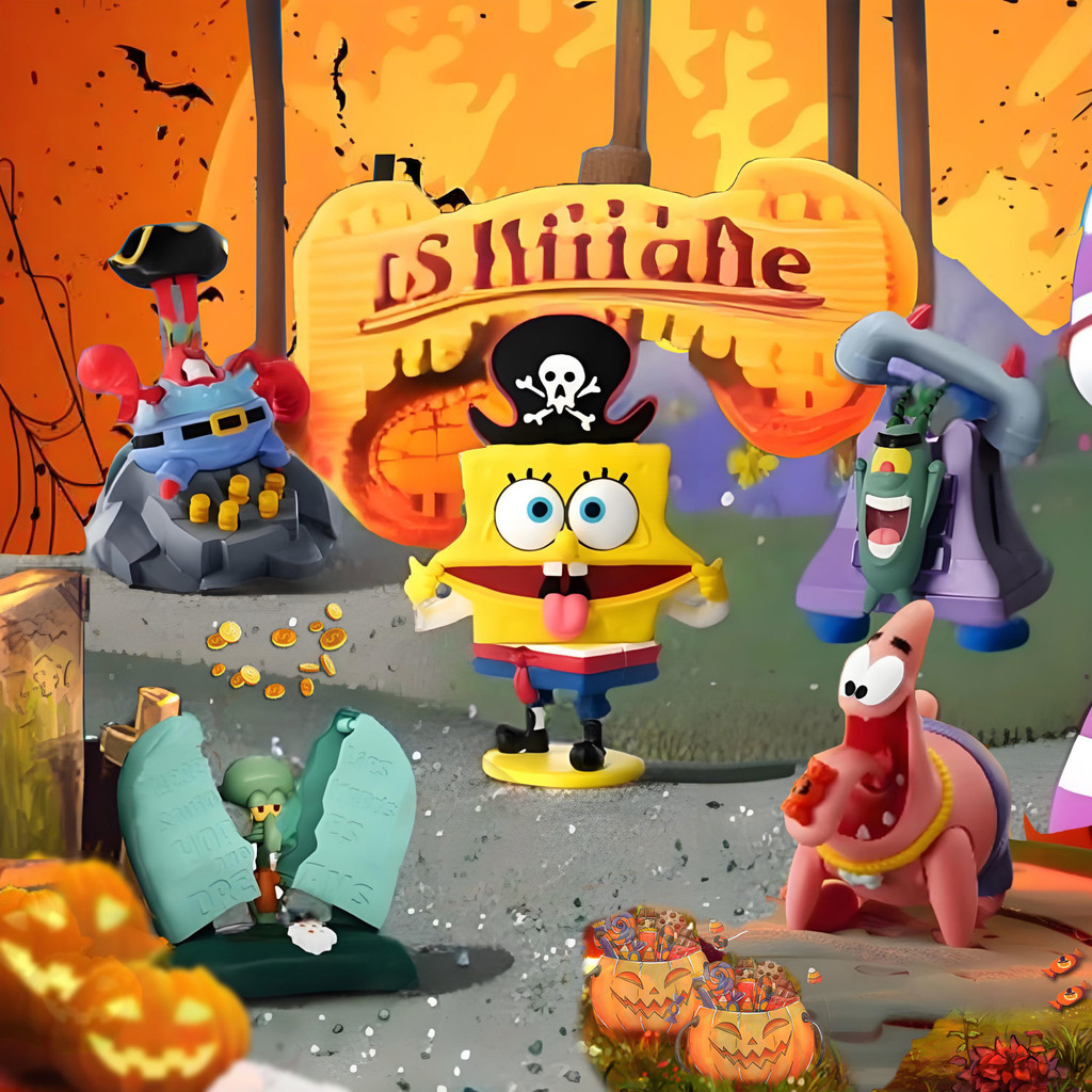 2024 KFC KFC Halloween SpongeBob SquarePants Toy Stone Stele Octopus ...