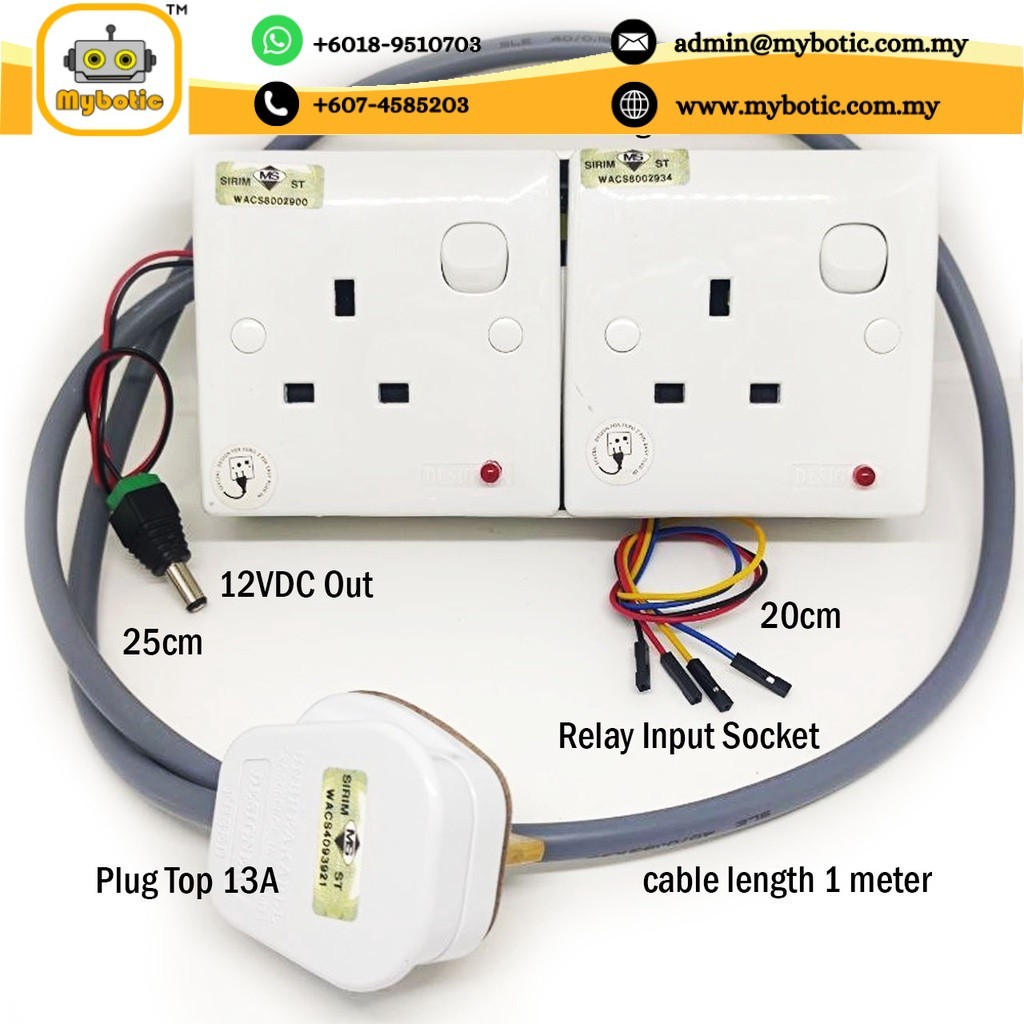 Arduino Controllable 2 Channels AC Socket Plug | Shopee Malaysia
