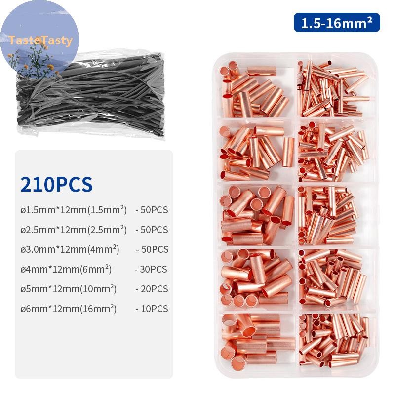 TasteTasty 210Pcs Wire Ferrules Kit Copper Crimp Connector Copper ...
