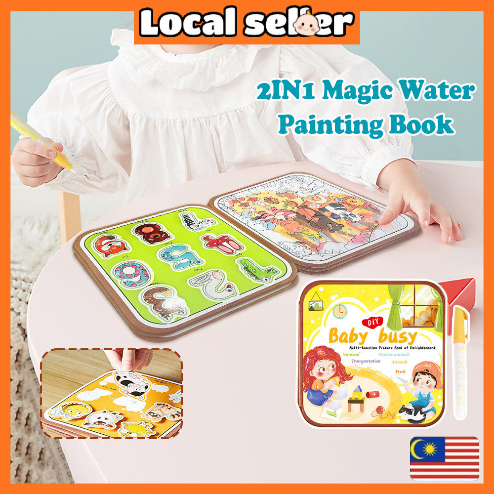 Aikoky 2in1 Magic Water Painting Busy Book Reusable Magic Water ...