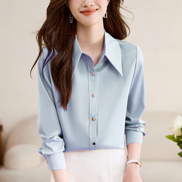 blouse women set batik blouse women Baju sifon biru wanita musim bunga ...