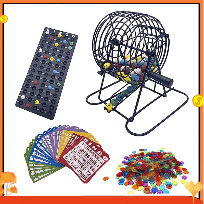 Deluxe Bingo Game Set with 6 Inch Bingo Cage, Bingo Master Board,75 ...