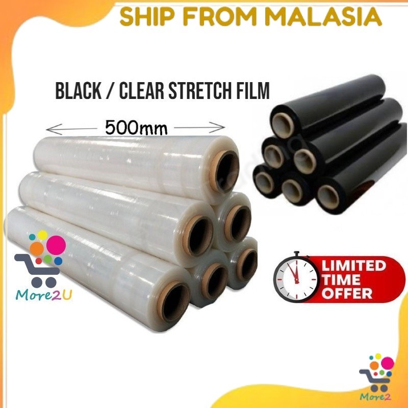 Filem Regangan 1.4kg / Stretch Film 1.4Kg x 500mm Black & Clear ...
