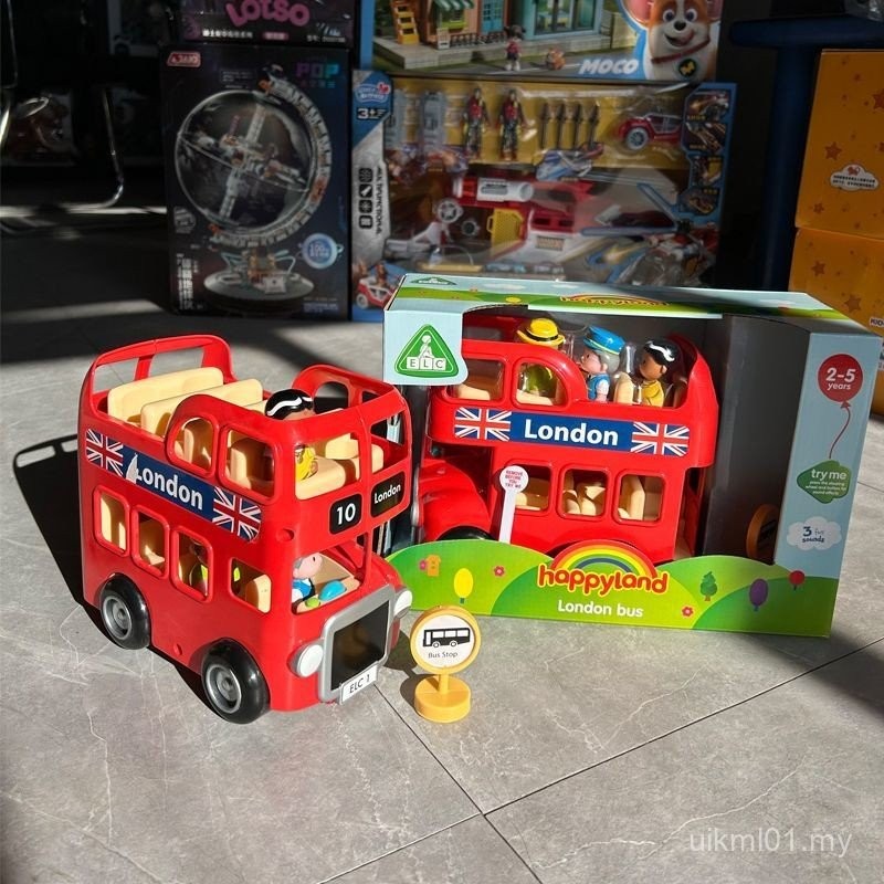 SG Bus Toy Simulation Engineering Vehicle Double-Decker Bus London ...