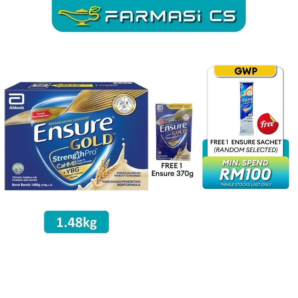 Ensure Gold Wheat Flavour 1.48kg+370g / 1.48kg EXP:09/2025 [ milk powder, adult, tepung susu ...