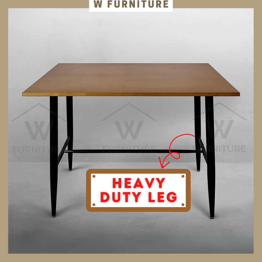 Wfurniture Rubber Solid Wood Meja Cafe Bar Table 95cm Island Table Meja ...