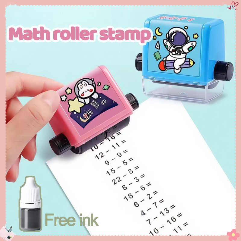 Kids Mathematical Arithmetic Roller Seal Math Roller Stamps Addition ...