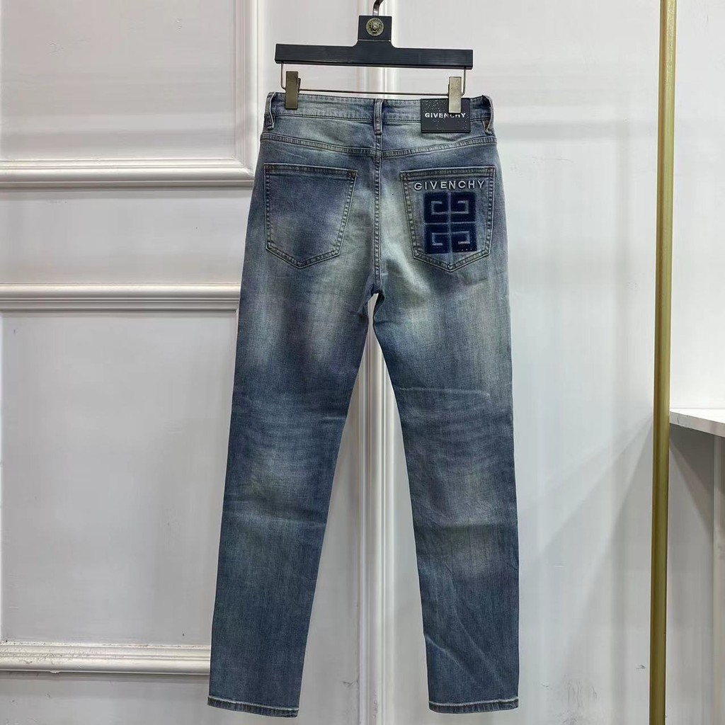 GIVENCHY3175 Men's Jeans High-End Street Wear Pants European Stretch ...