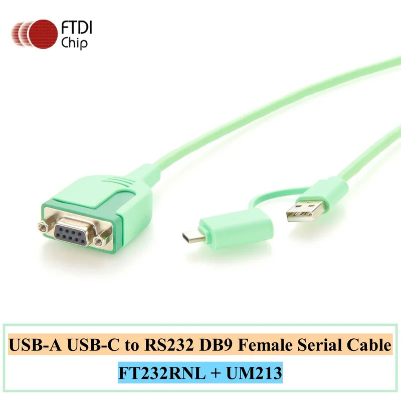 Kabel Penyesuai Bersiri USB Jenis-A USB Jenis-C ke RS232 dengan Cip ...