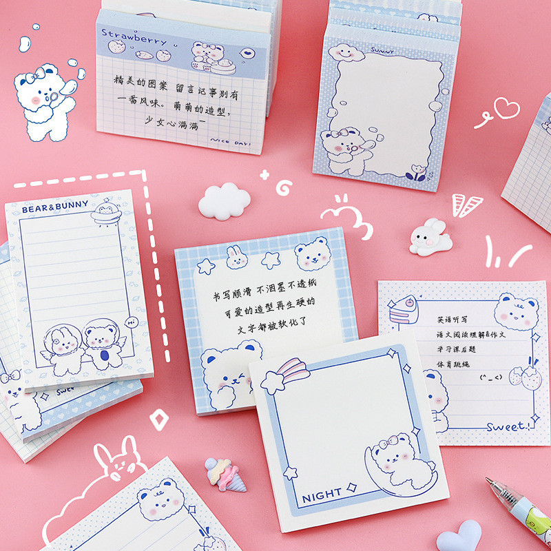 Salt and Sweet Post-it Notes Small Fresh and Cute White Bears High ...