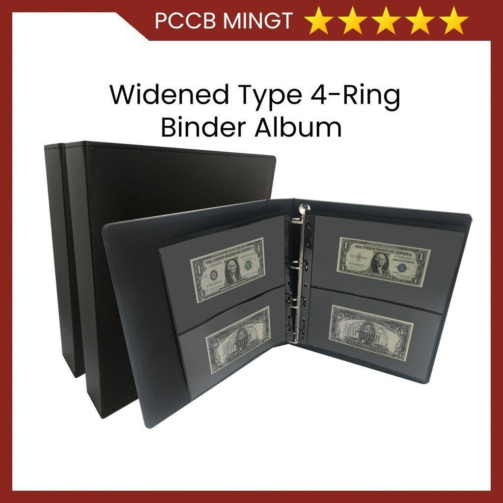 PCCB MINGT Widened Type 4 Rings Binder Album Cover For Banknote Stamp ...