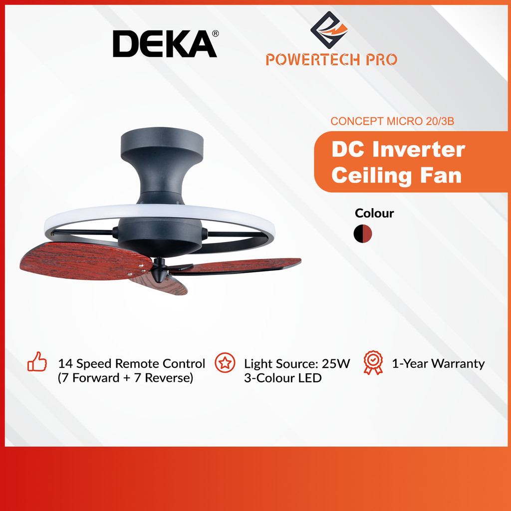 Deka Ceiling Fan with DC Motor 14 Speed with LED Light CONCEPT MICRO ...